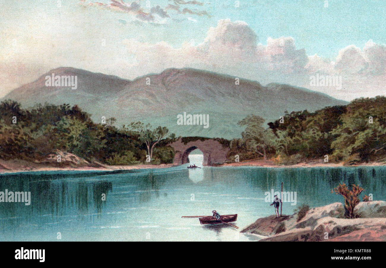 Brickeen Bridge, Killarney, Ireland, Victorian illustration Stock Photo ...