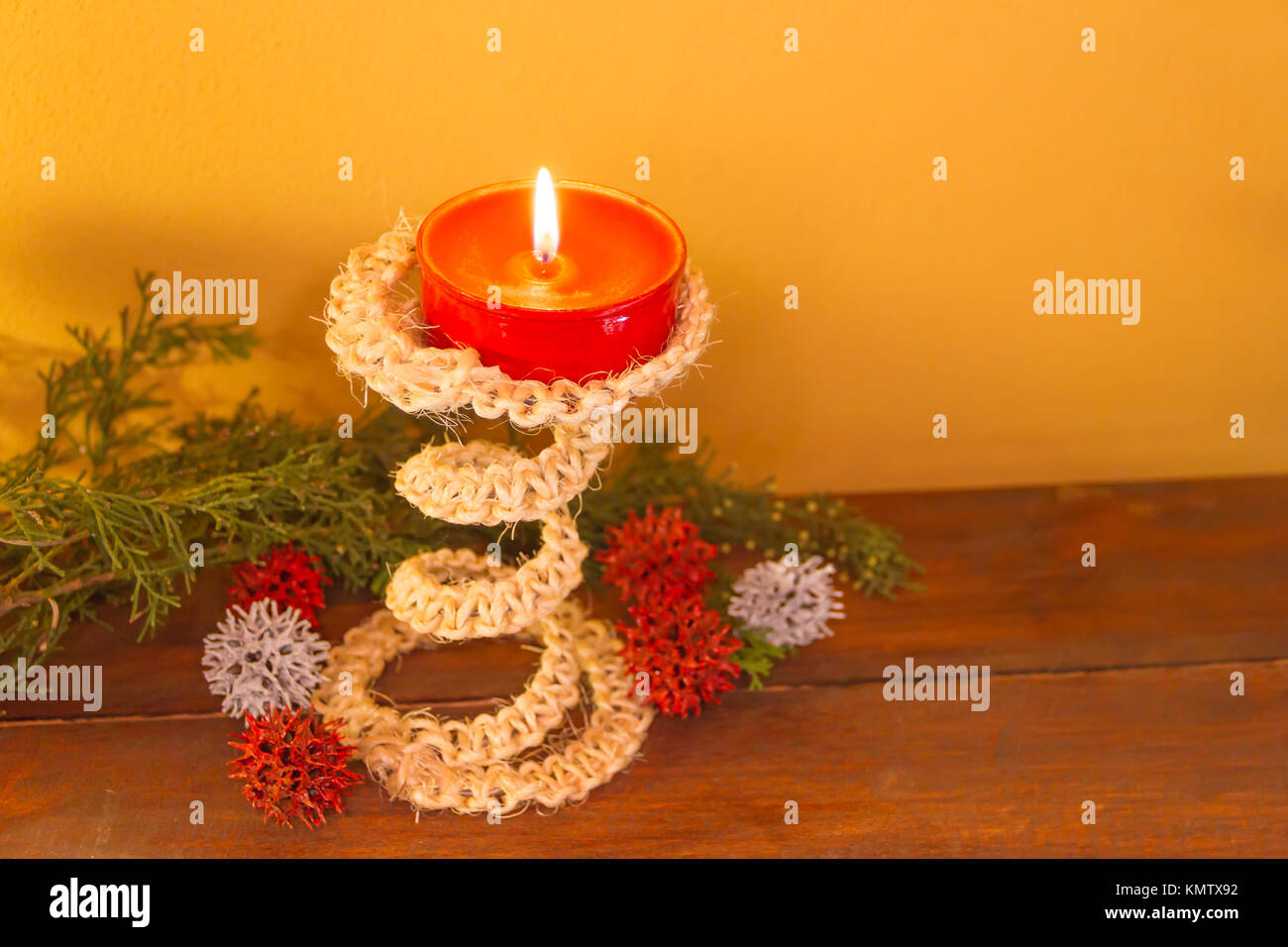 rustic handmade candlesticks made with recycled materials Stock Photo ...