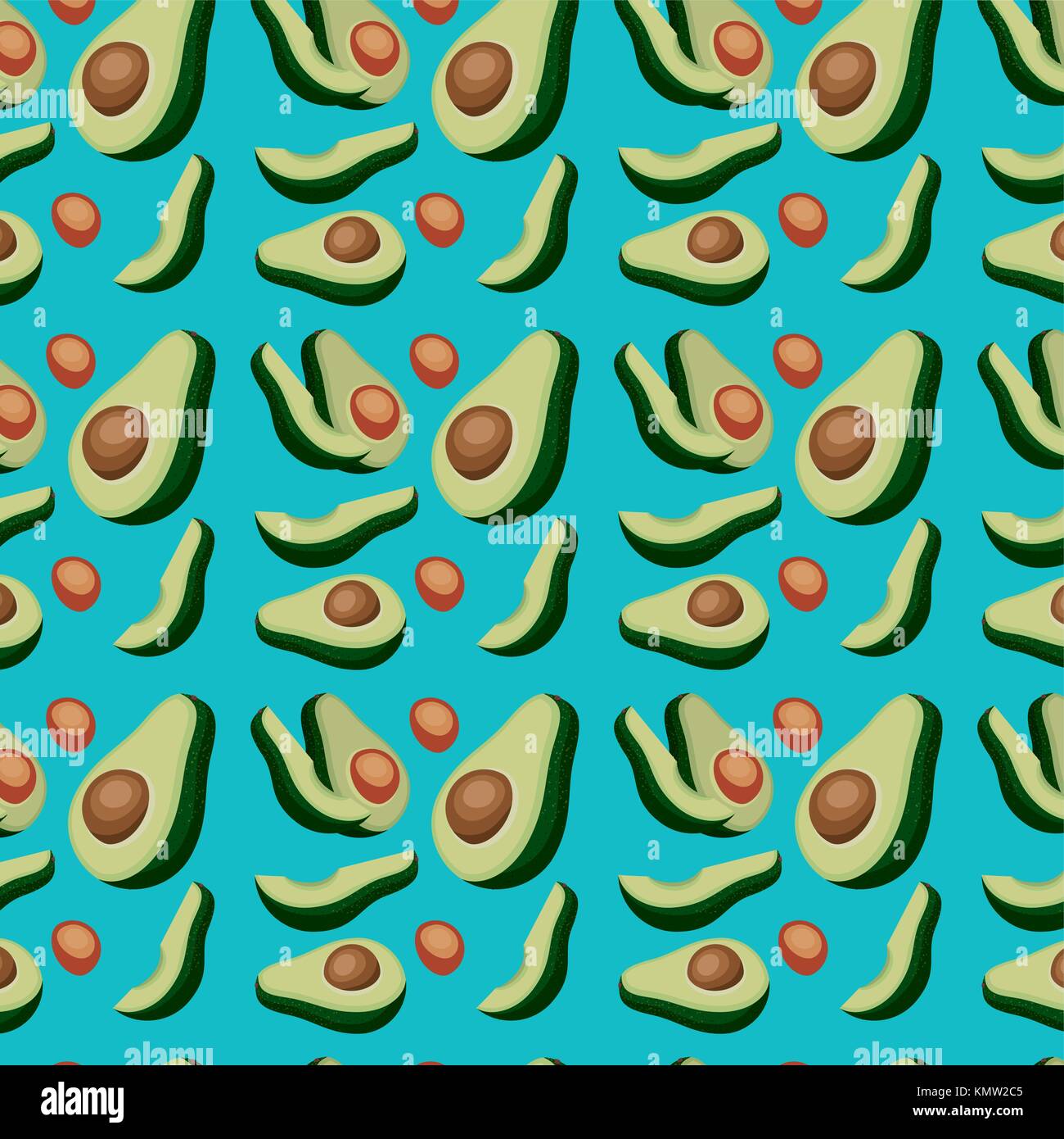 avocados sliced pattern in blue background Stock Vector Image & Art - Alamy