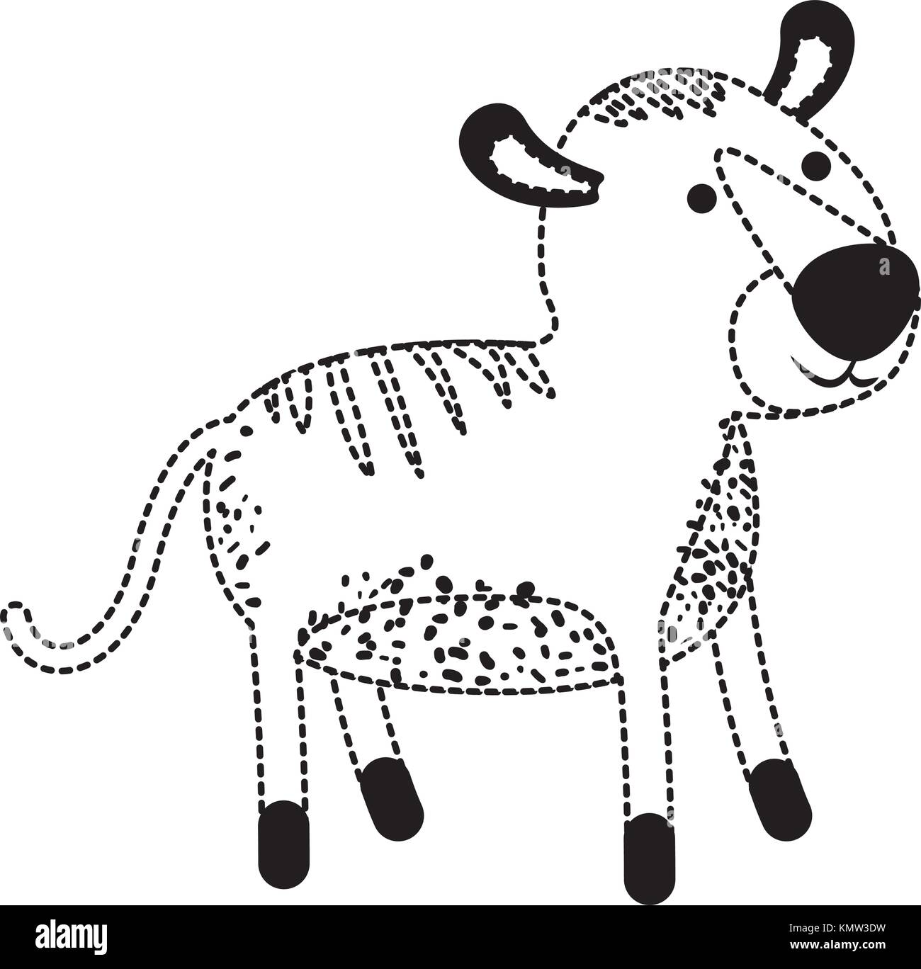 tiger cartoon in black dotted silhouette Stock Vector Image & Art - Alamy