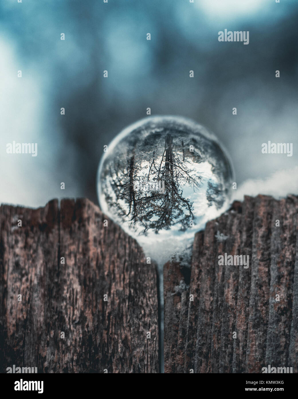 Glass Ball in the Snow Stock Photo - Alamy