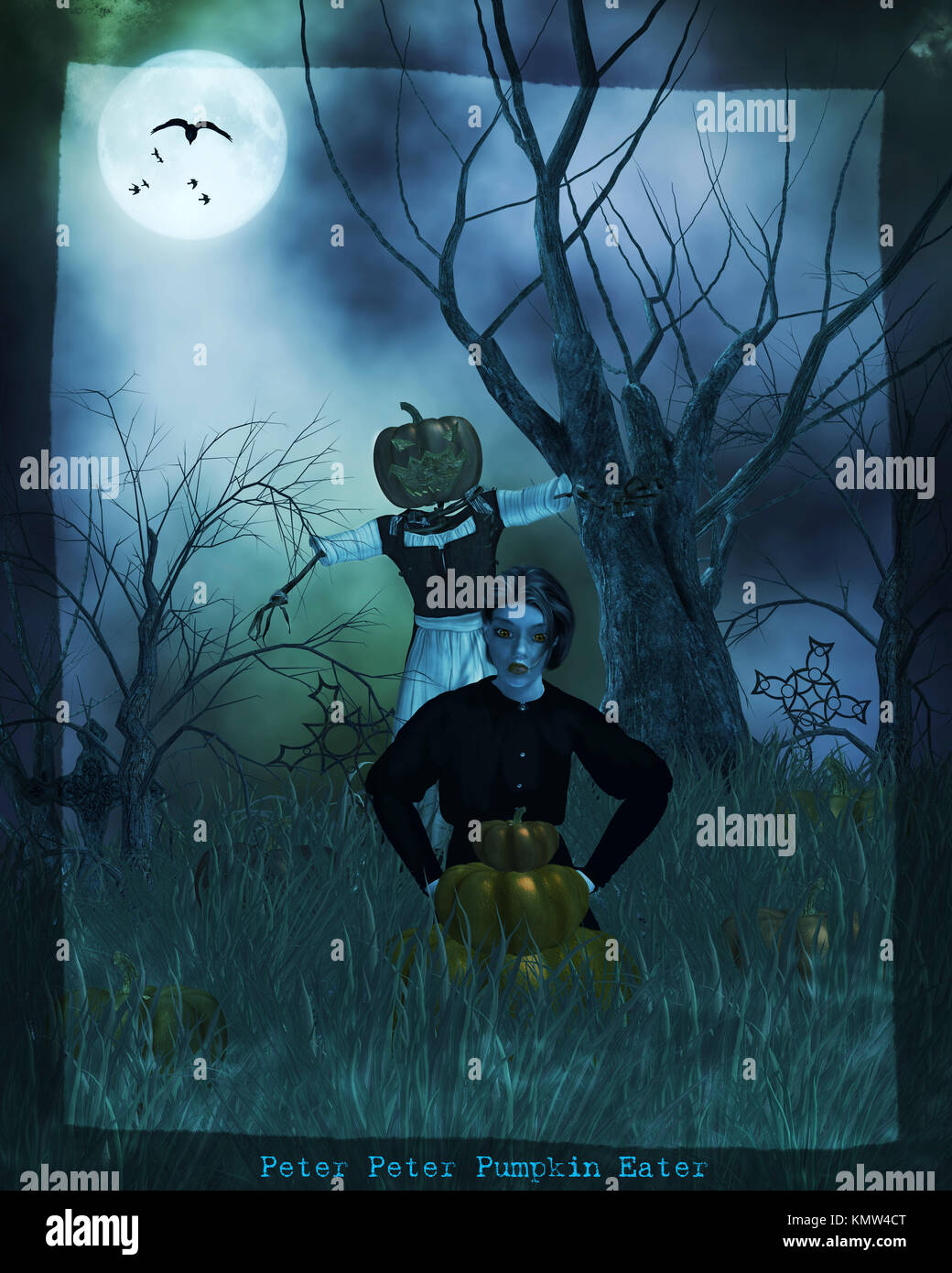 Gothic peter peter pumpkin eater nursery rythme Stock Photo - Alamy
