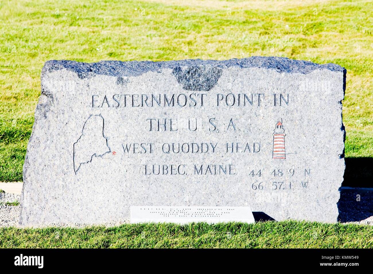the Easternmost point of the USA, West Quoddy Head Lighthouse, Maine ...