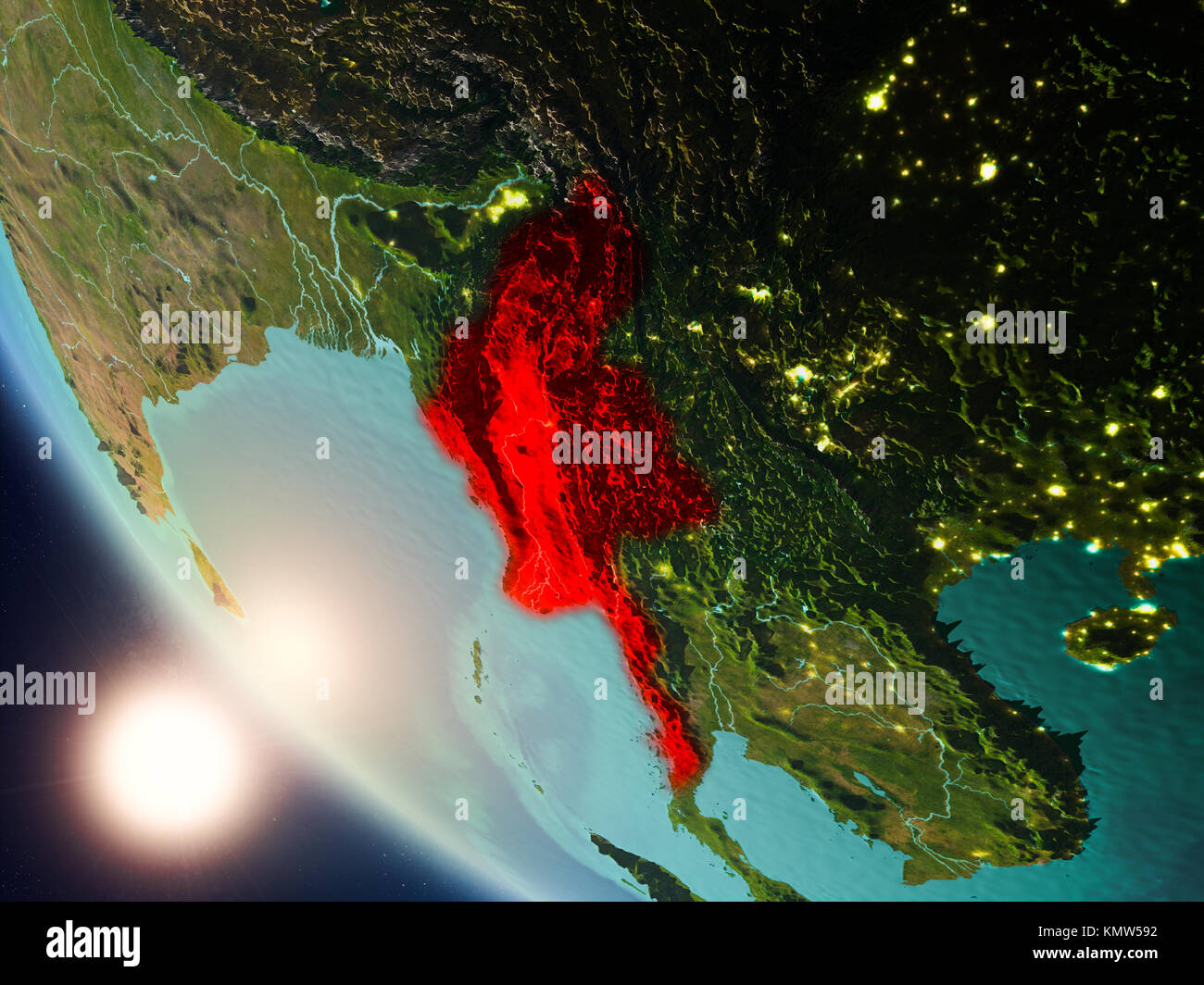 Myanmar satellite image hi-res stock photography and images - Alamy