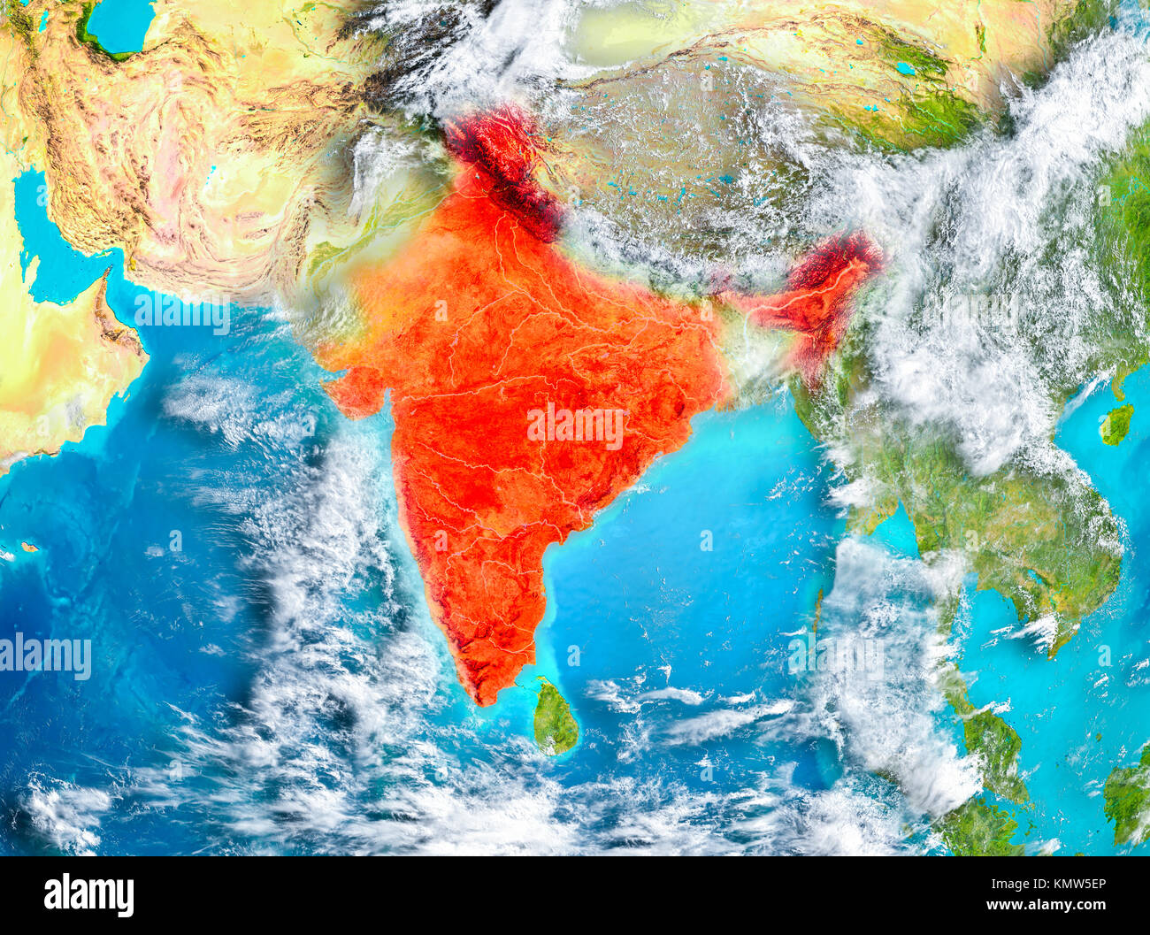 India highlighted on world map hi-res stock photography and images - Alamy