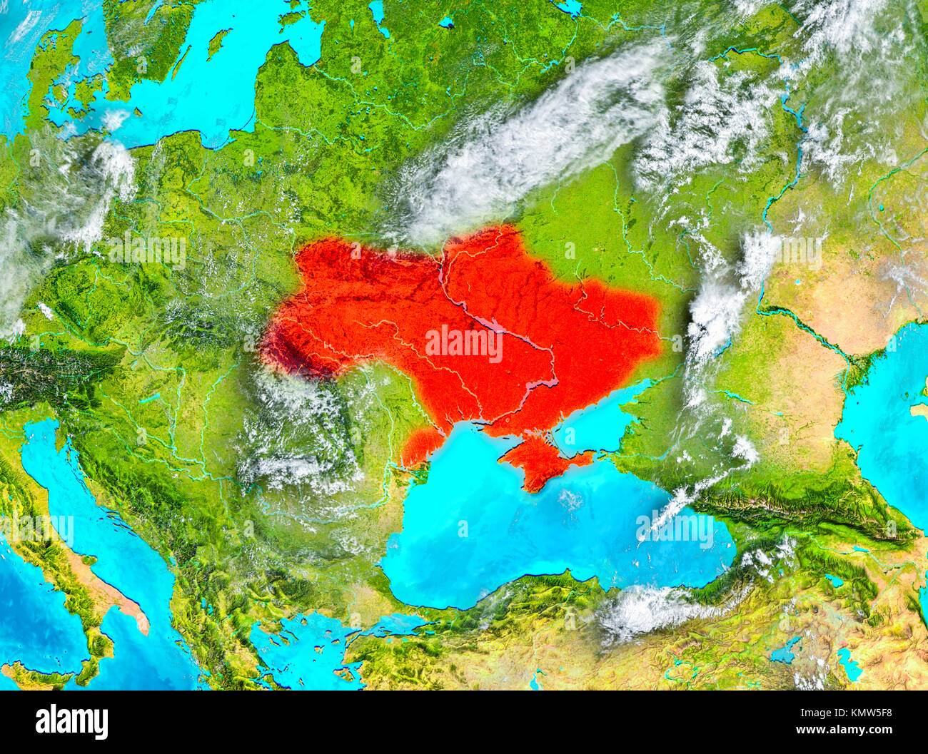 Map ukraine highlighted in red hi-res stock photography and images - Alamy