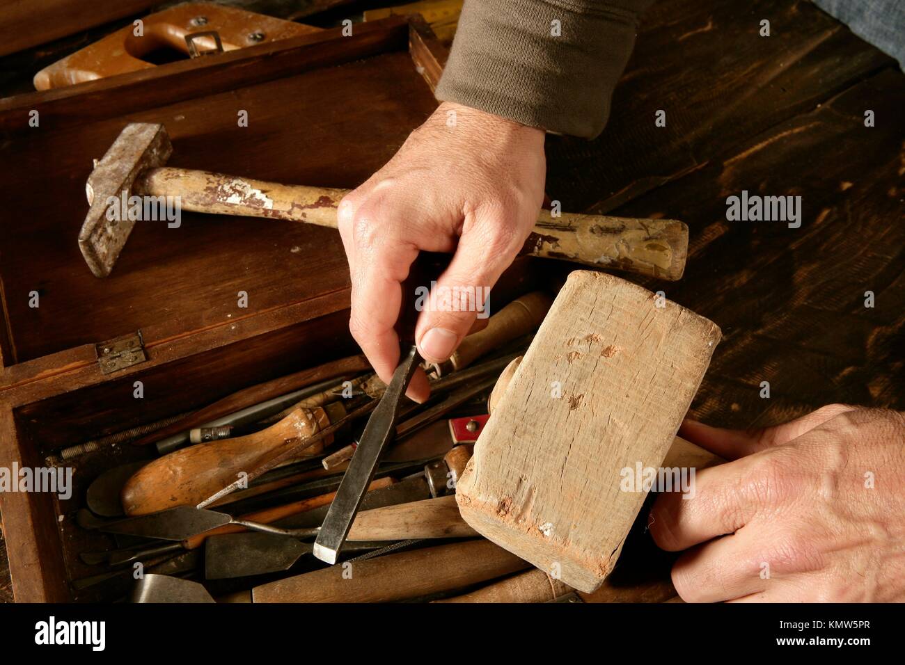 craftman carpenter hand tools artist craftmanship Stock Photo - Alamy