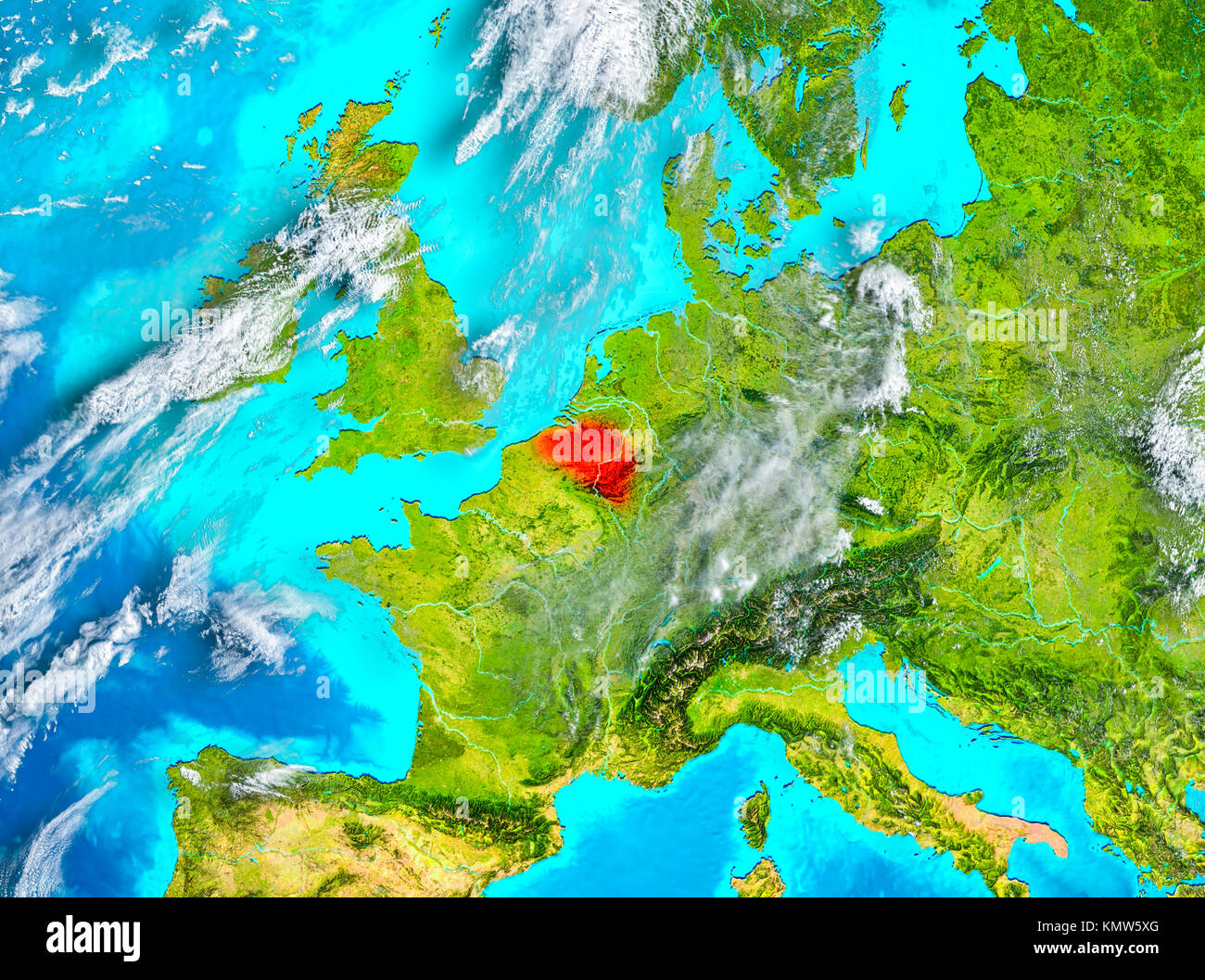 Belgium map highlighted hi-res stock photography and images - Alamy