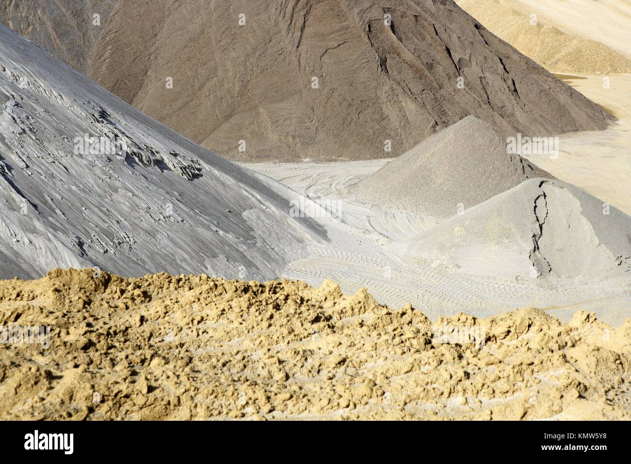 colorful construction sand mound quarry variety sands Stock Photo - Alamy