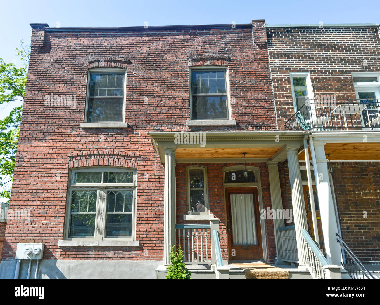 Old traditional duplex in Montreal, Canada Stock Photo - Alamy