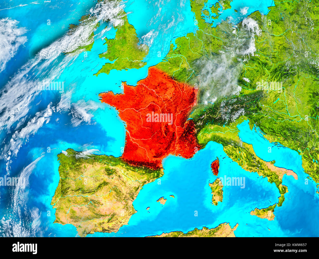 Map of europe france highlighted hi-res stock photography and images ...