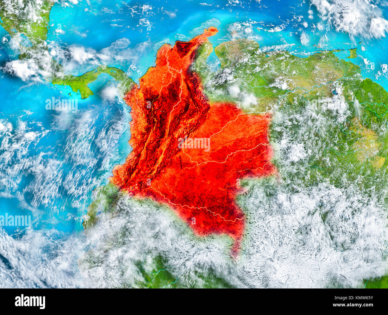 Satellite image of colombia hi-res stock photography and images - Alamy