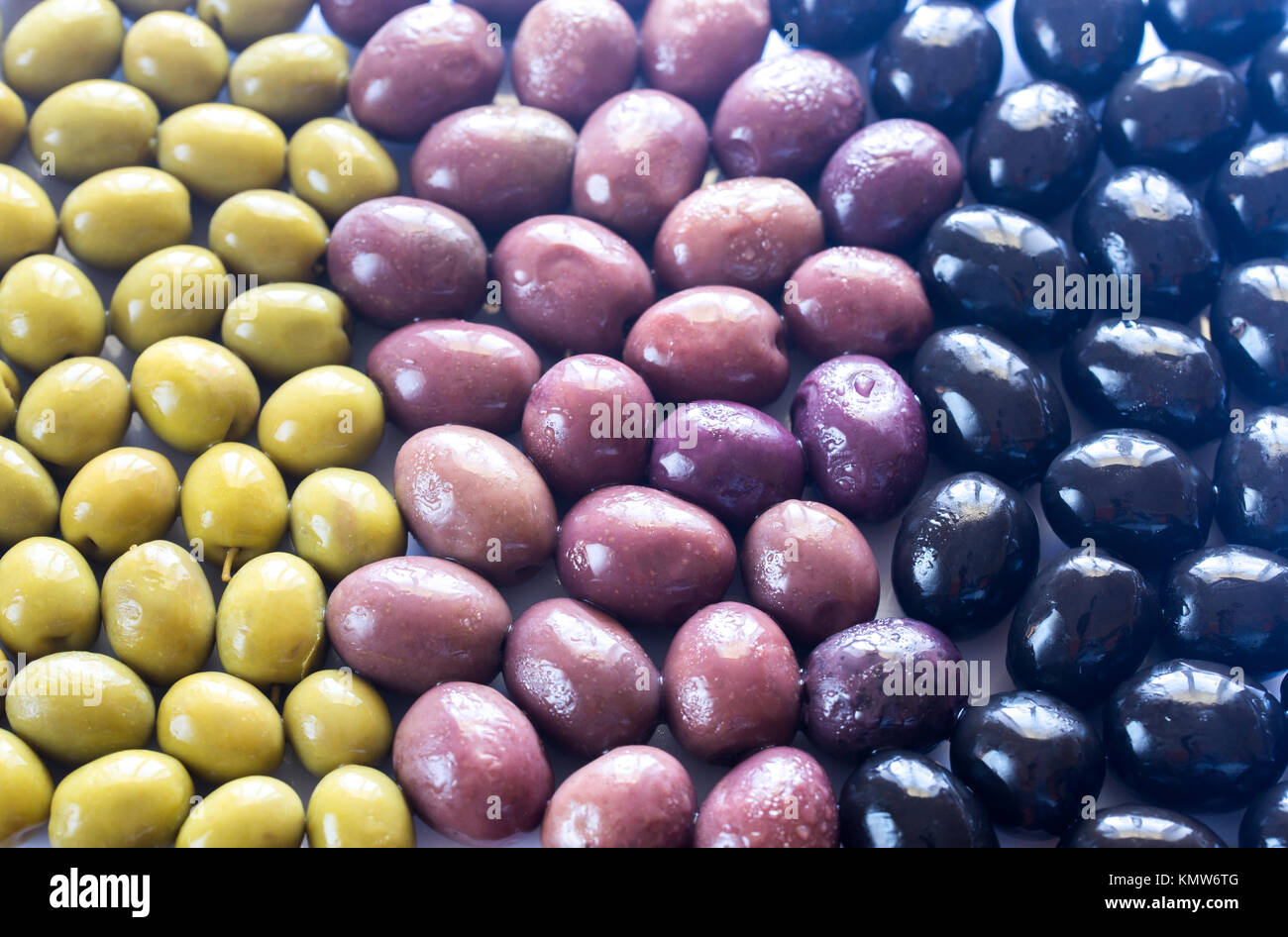 Assortment of olives: top view Stock Photo - Alamy