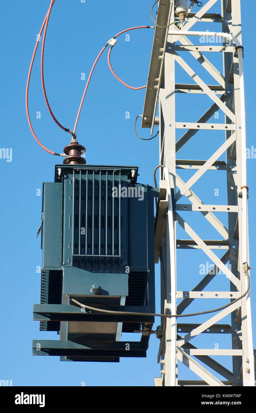 Electric Post With Transformer Stock Photos & Electric Post With ...