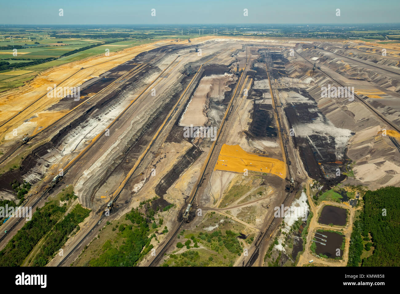 Brown coal excavator, lignite mining Garzweiler, RWE power, Rhenish ...