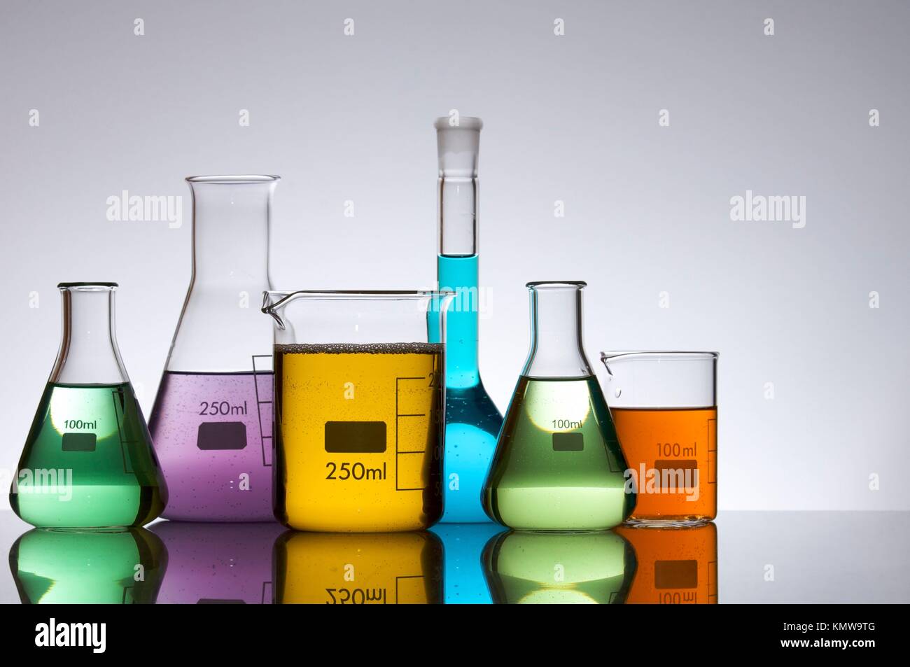 laboratory equipment with liquid color Stock Photo - Alamy