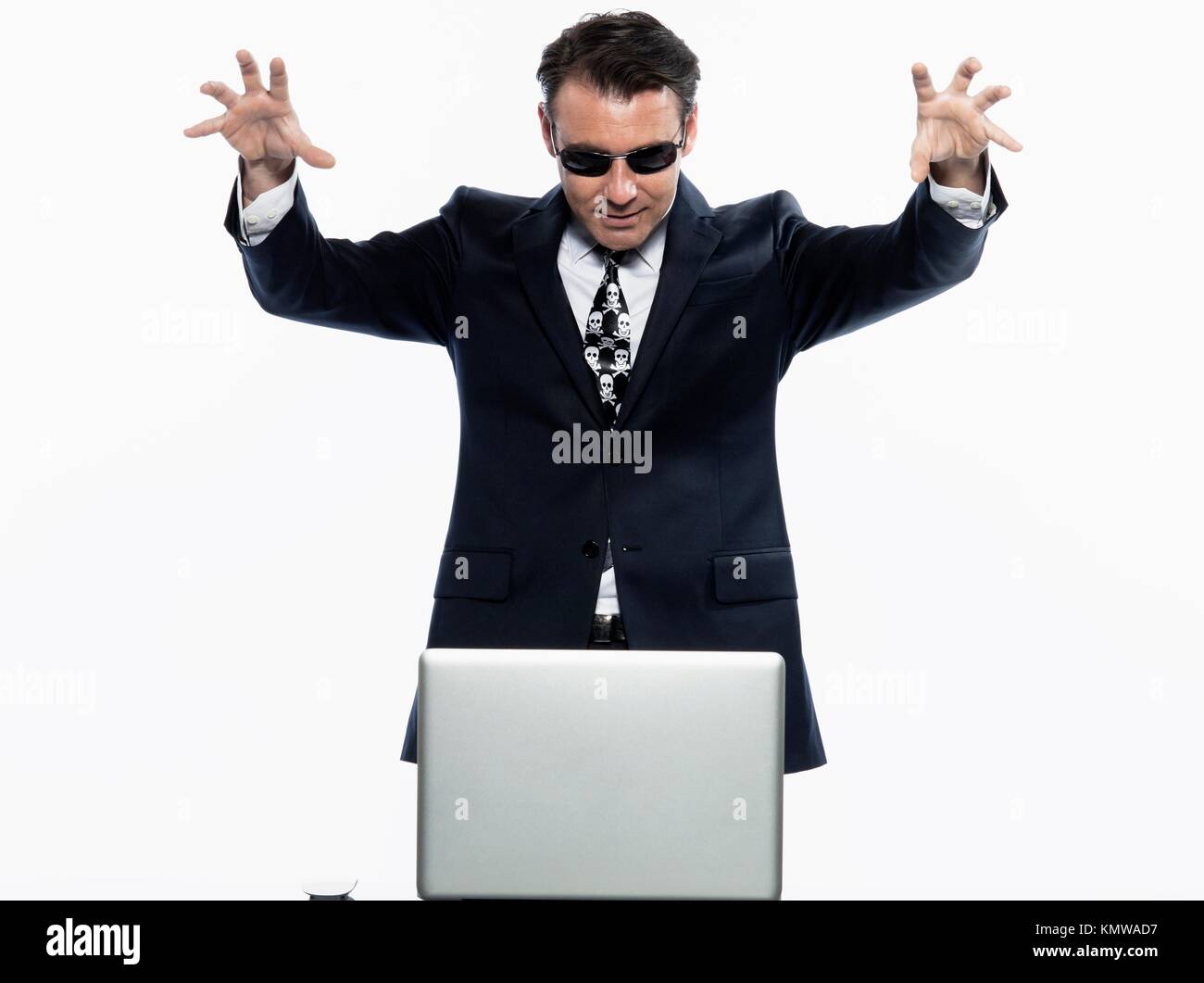 Evil man on computer hi-res stock photography and images - Alamy