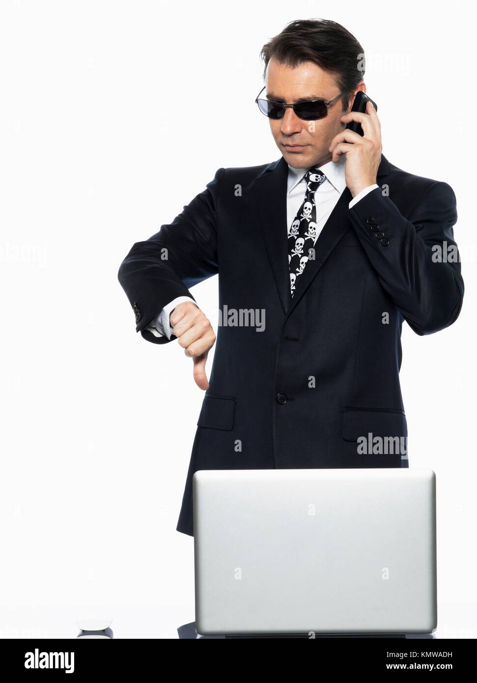man computer pirate caucasian in studio isolated on white background ...