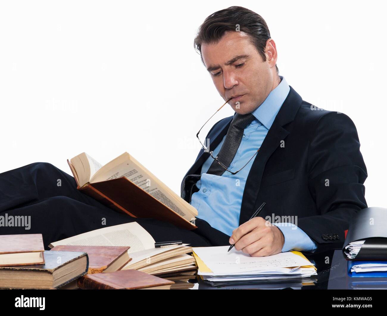 man caucasian teacher professor historian isolated studio on white ...