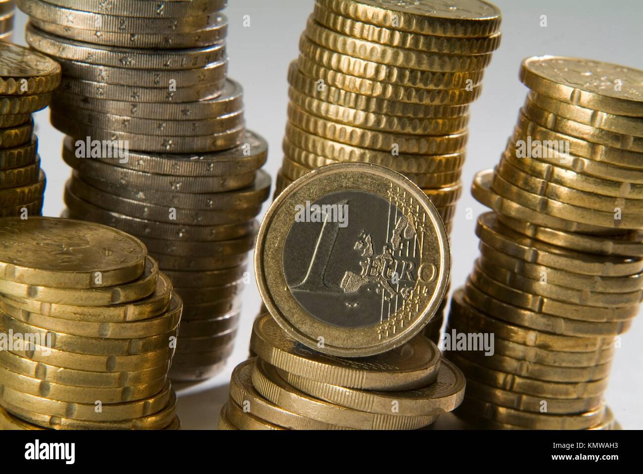 Columns of coins Stock Photo - Alamy