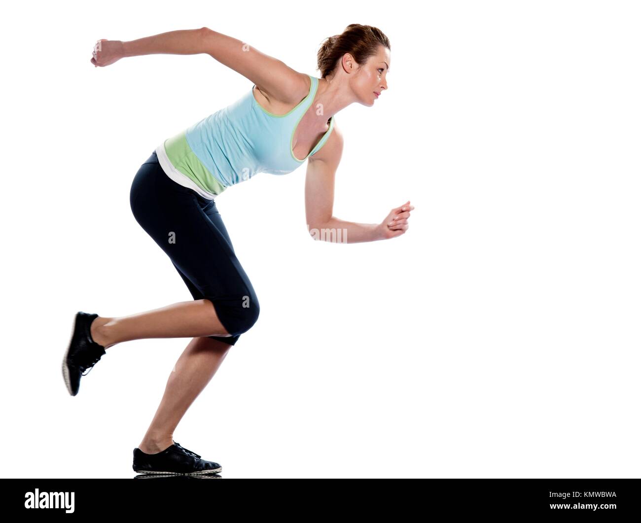 Woman out running Cut Out Stock Images & Pictures - Alamy