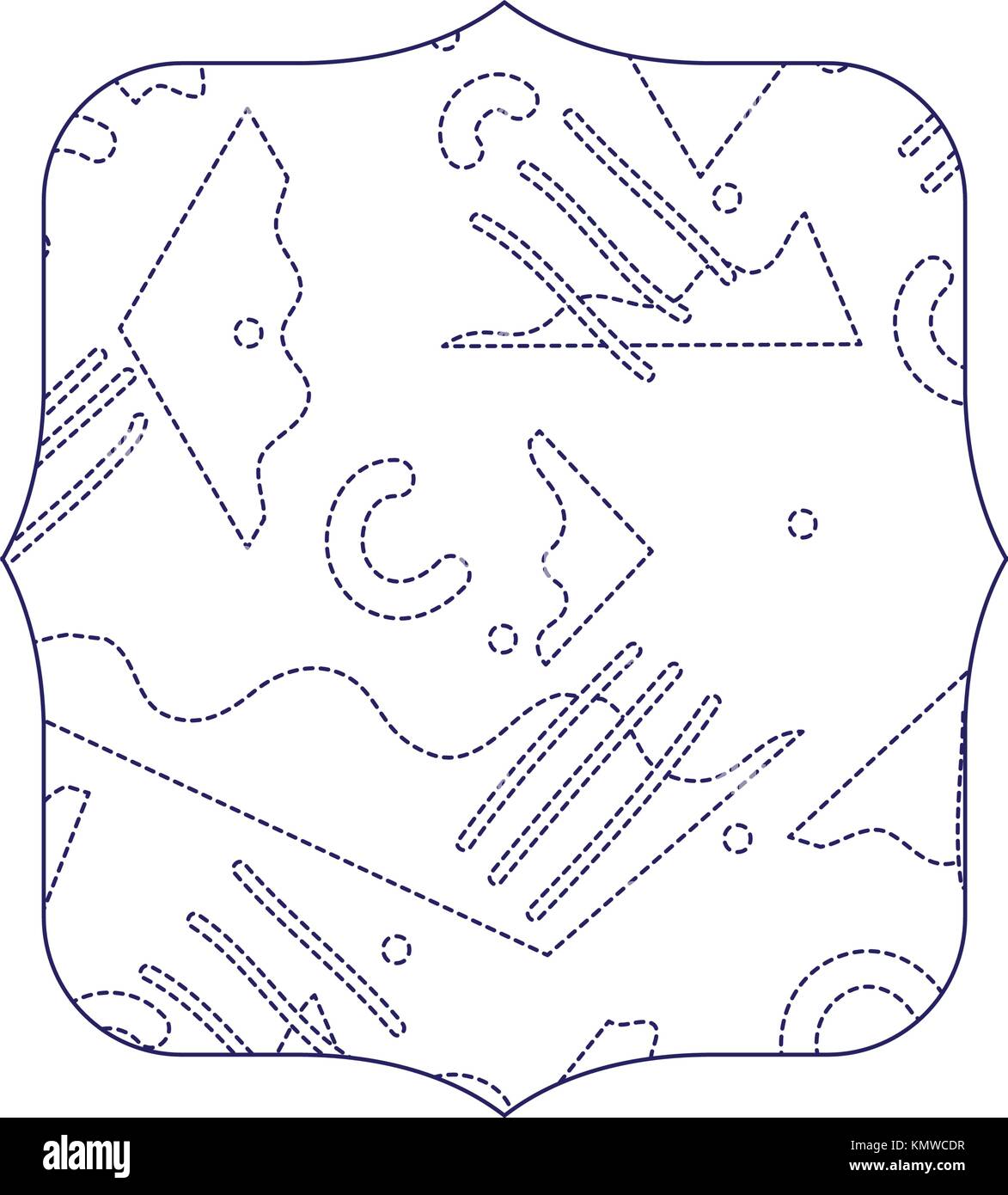 dotted shape quadrate with abstract figures style background Stock ...