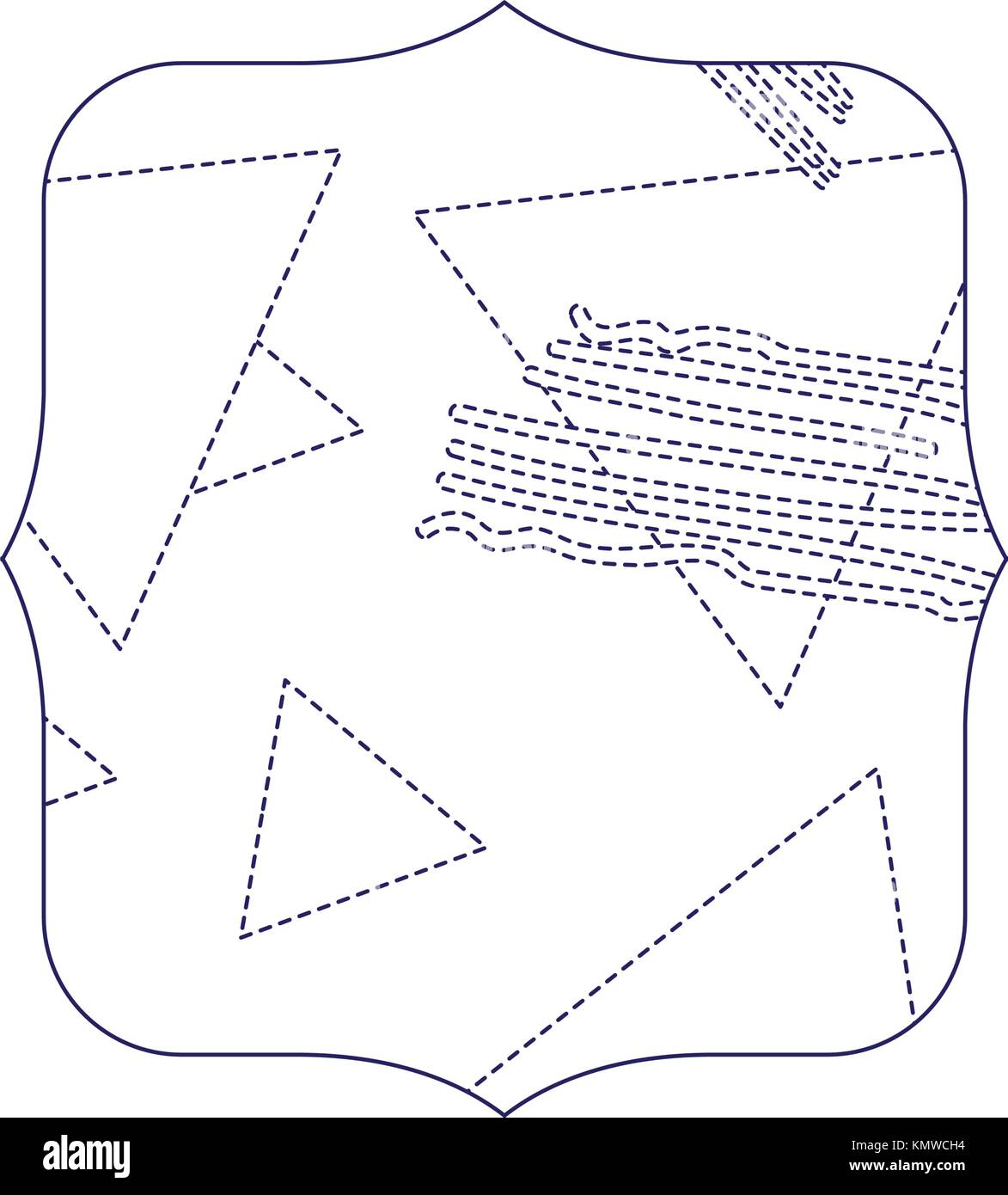 dotted shape quadrate with geometric figure stye background Stock ...