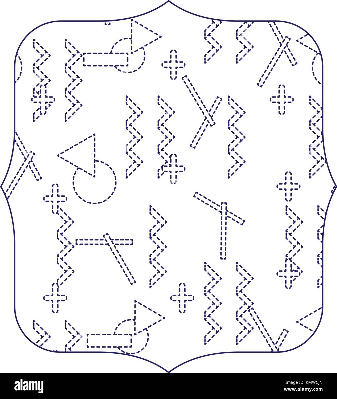 dotted shape quadrate with geometric abstract design background Stock ...