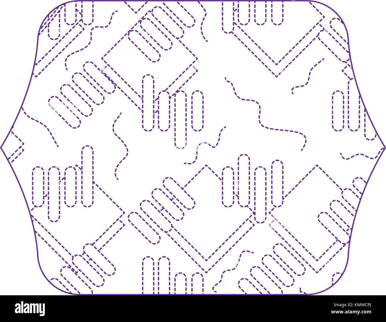 dotty shape quadrate with memphis abstract style background Stock ...