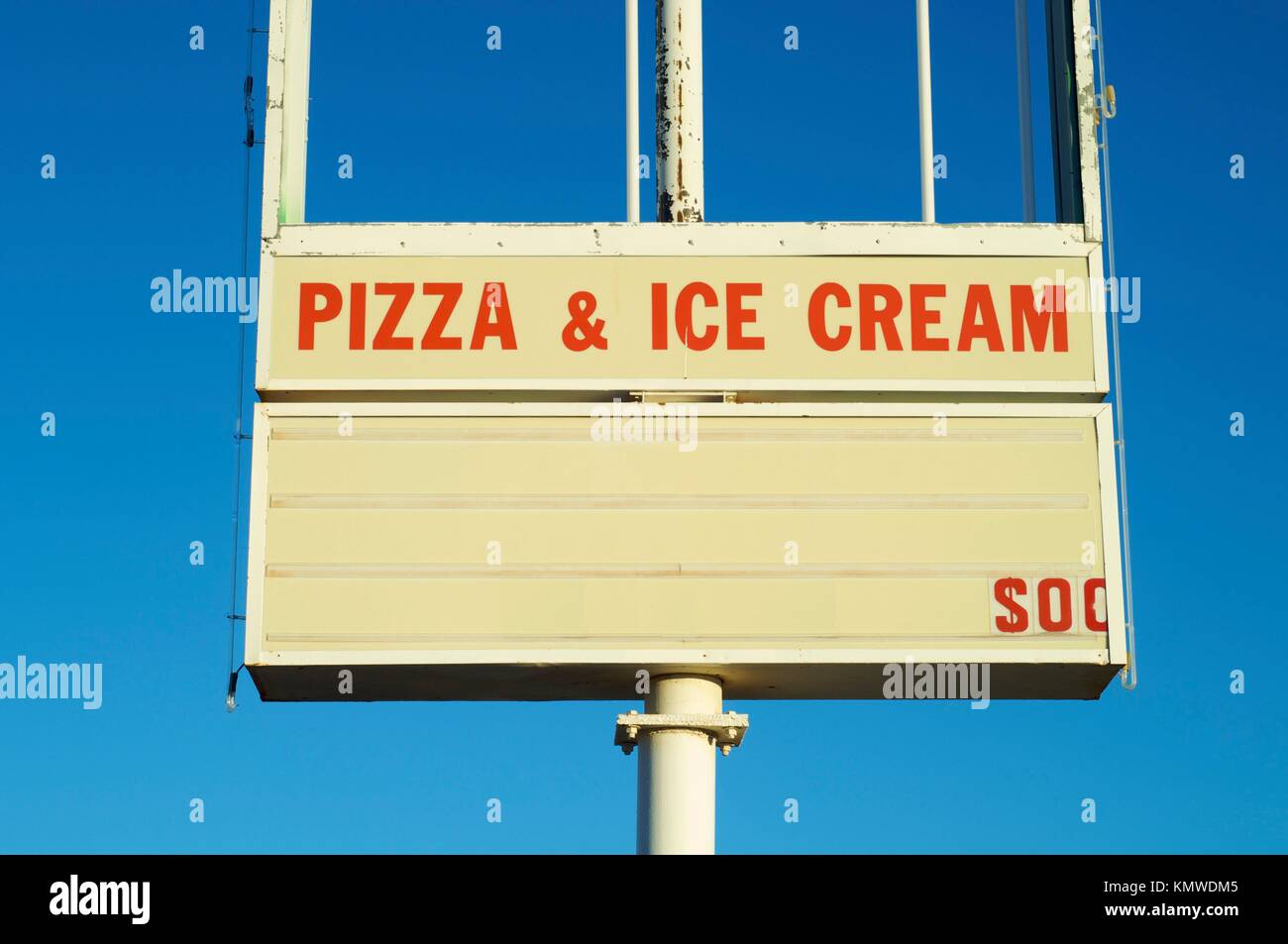 vintage signboard with blue sky Stock Photo - Alamy