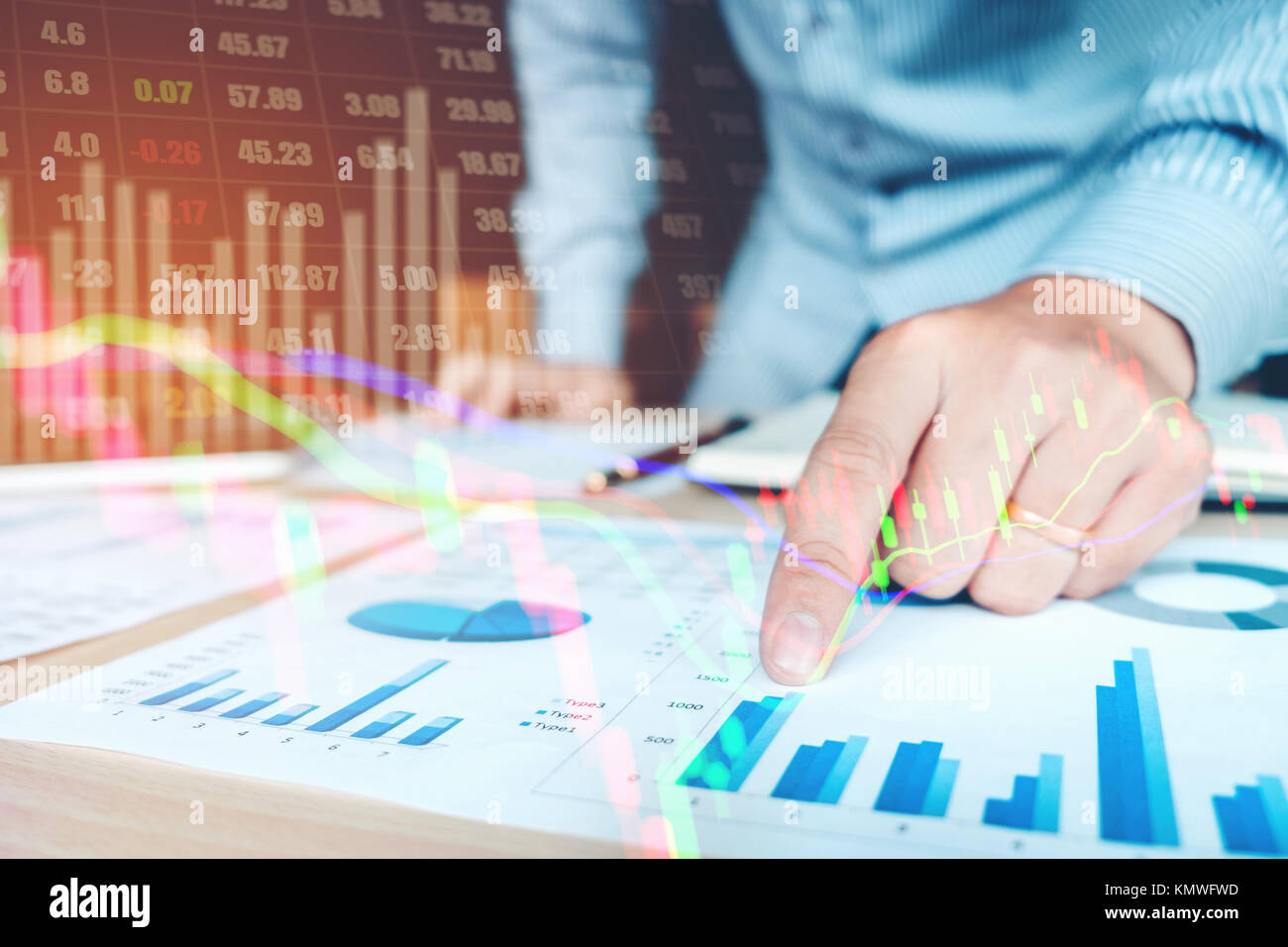 Businessman writing the trading graph of stock market Stock Photo - Alamy