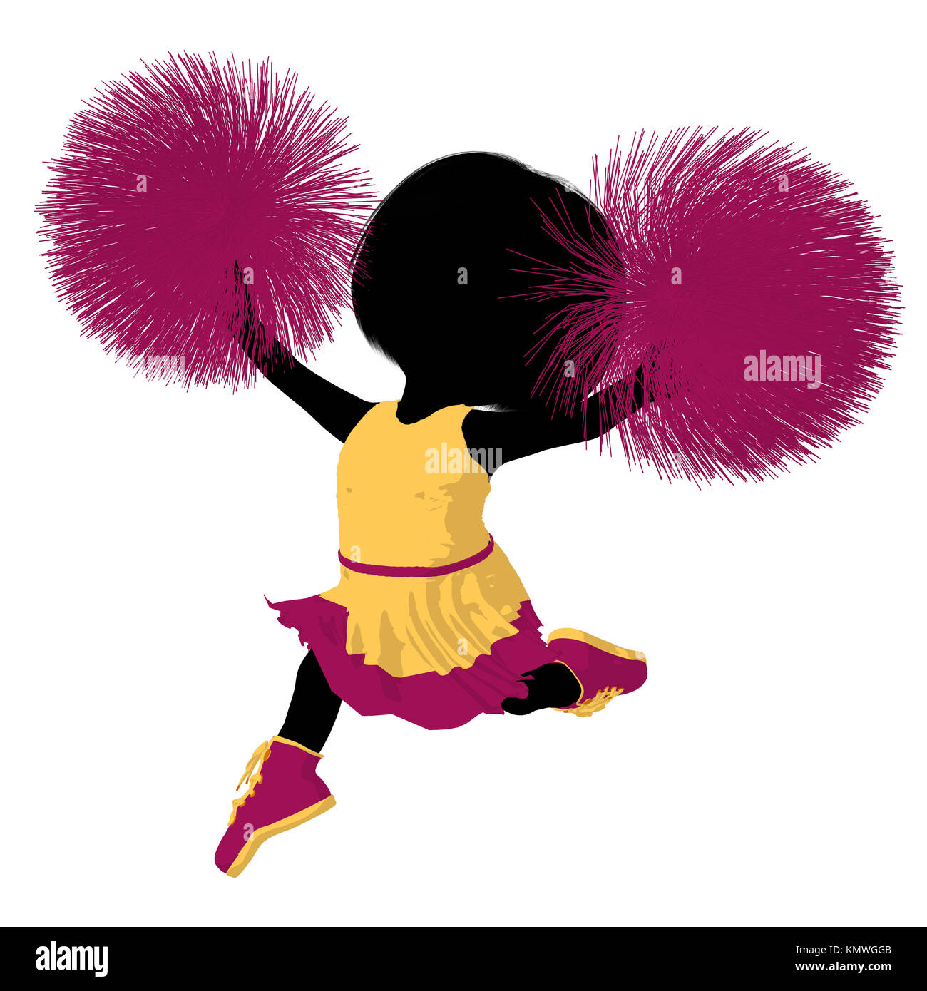 Little cheer girl on a white background Stock Photo - Alamy