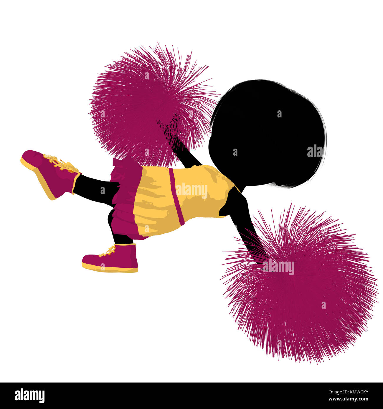 Little cheer girl on a white background Stock Photo - Alamy