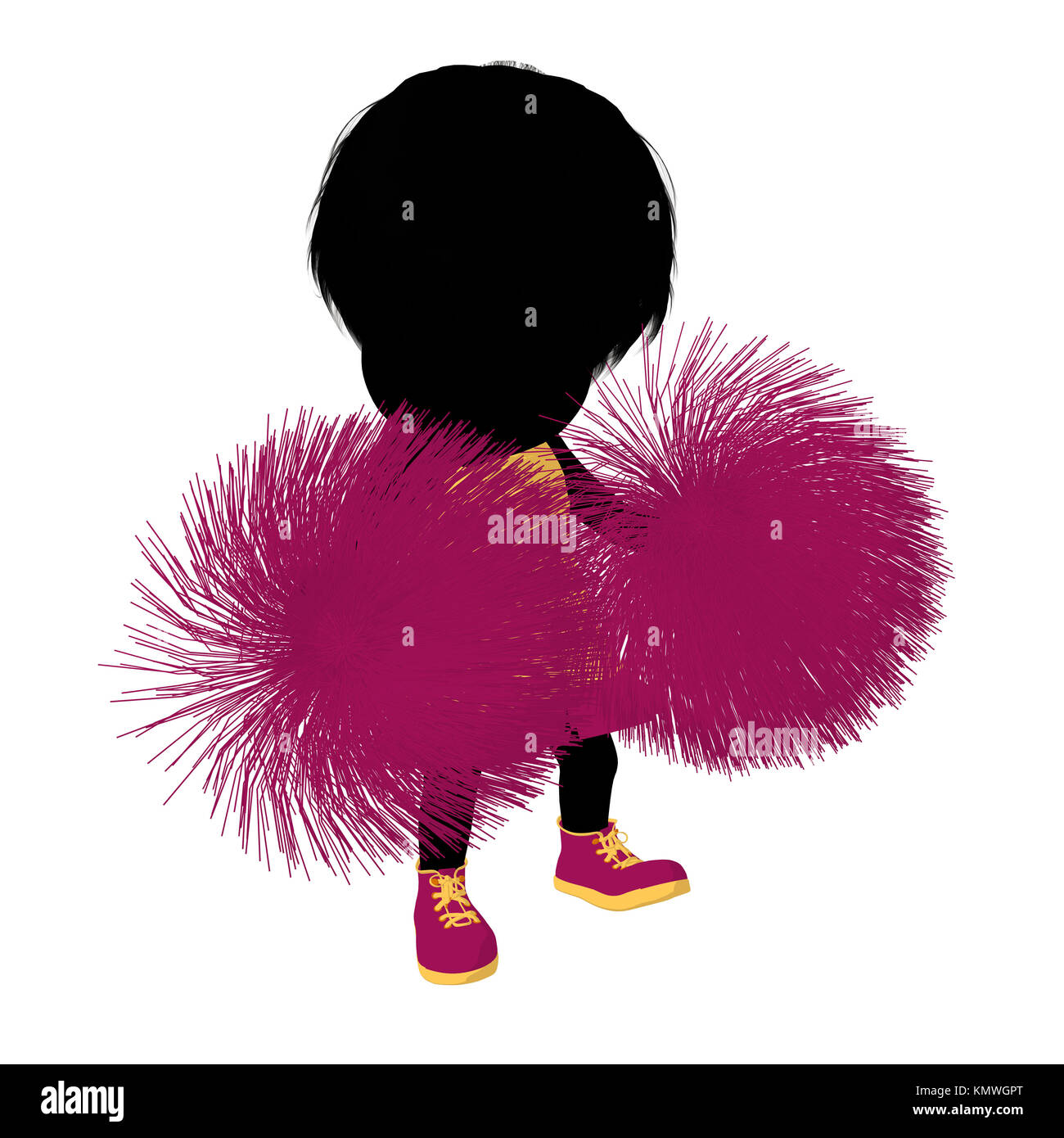 Little cheer girl on a white background Stock Photo - Alamy