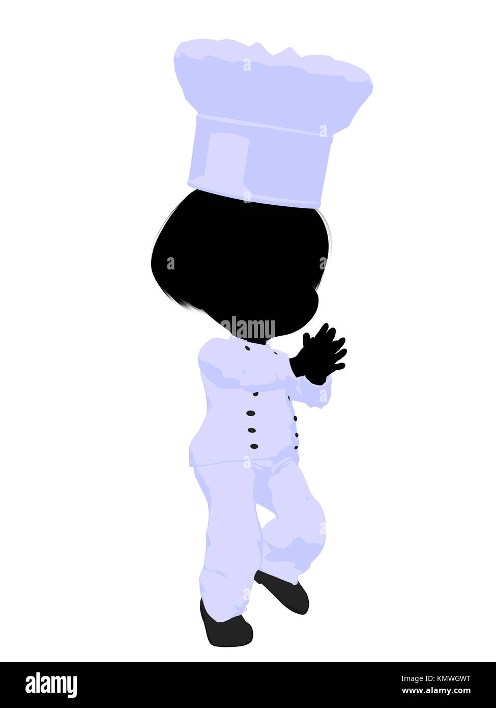 Little chef girl on a white background Stock Photo - Alamy