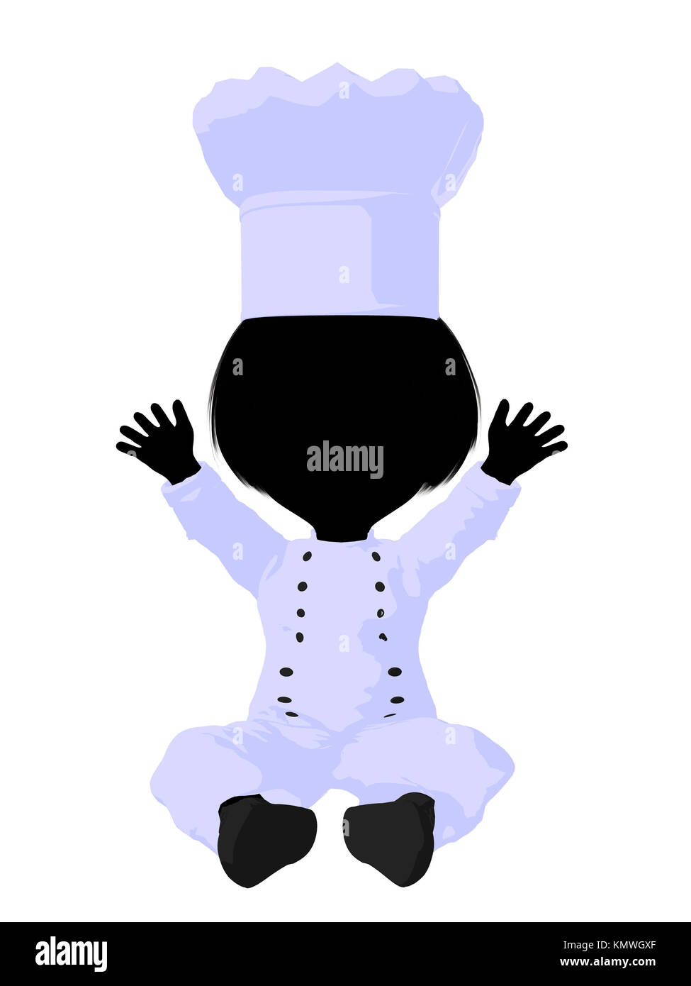 Little chef girl on a white background Stock Photo - Alamy