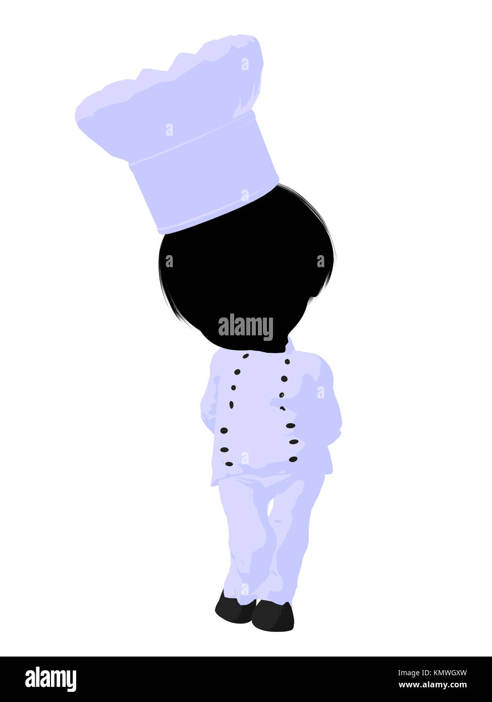 Little chef girl on a white background Stock Photo - Alamy