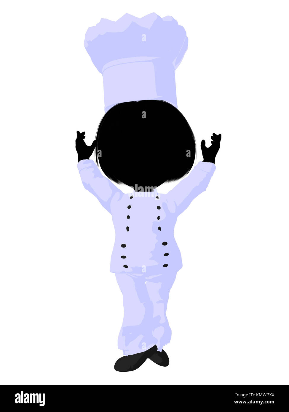 Little chef girl on a white background Stock Photo - Alamy