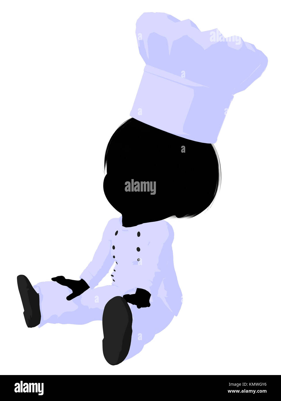 Little chef girl on a white background Stock Photo - Alamy