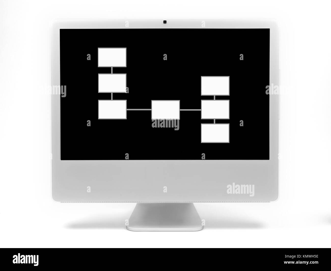 Business flow chart computer screen Black and White Stock Photos ...