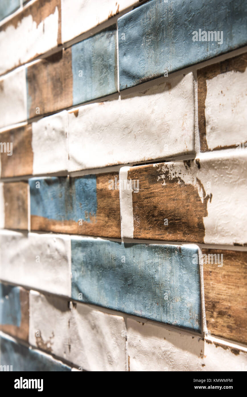 Rustic Brick Tiles Background Stock Photo - Alamy