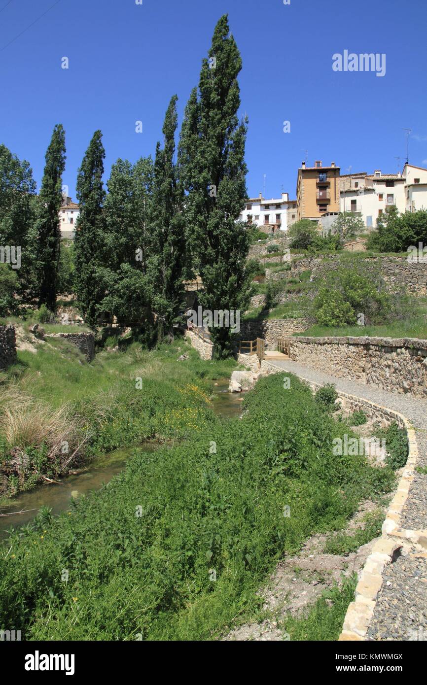 Spring landscape in Rubielos de Mora village, Teruel, Aragon, Spain ...