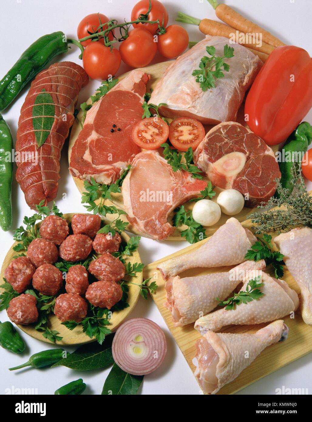 Meat still life Stock Photo - Alamy