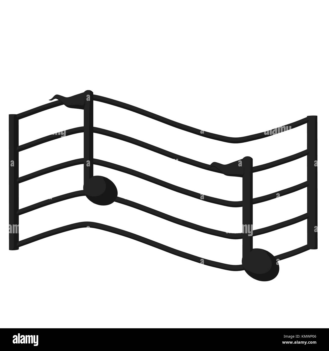 Illustration of a music scale on a white background Stock Photo - Alamy