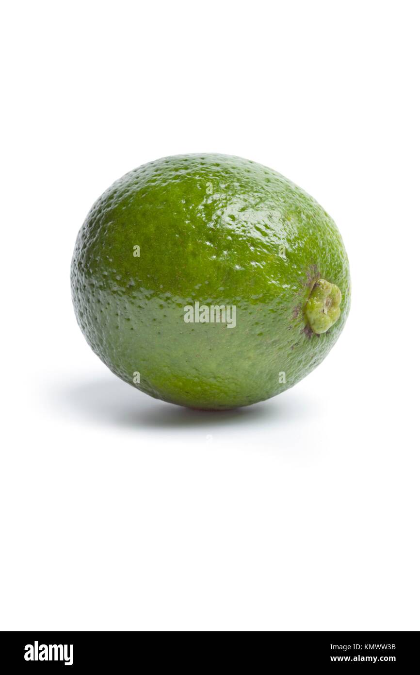 Wholesingle fresh lime isolated on white background Stock Photo - Alamy
