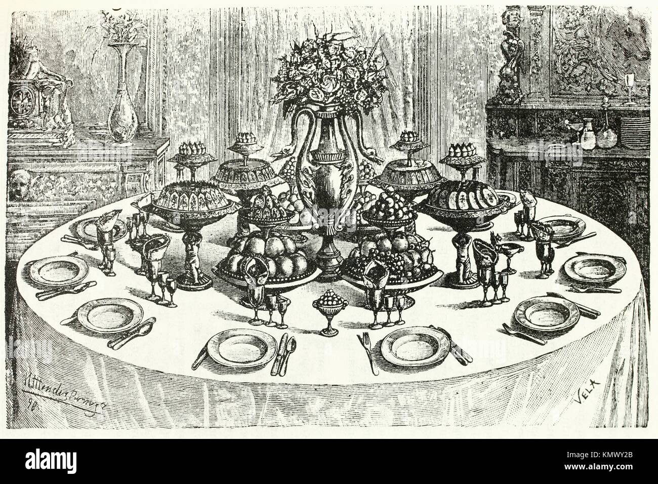 Russian table antique illustration hi-res stock photography and images ...
