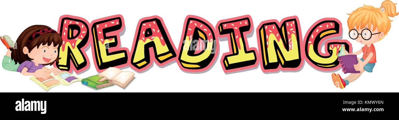 Font design for word reading illustration Stock Vector Image & Art - Alamy