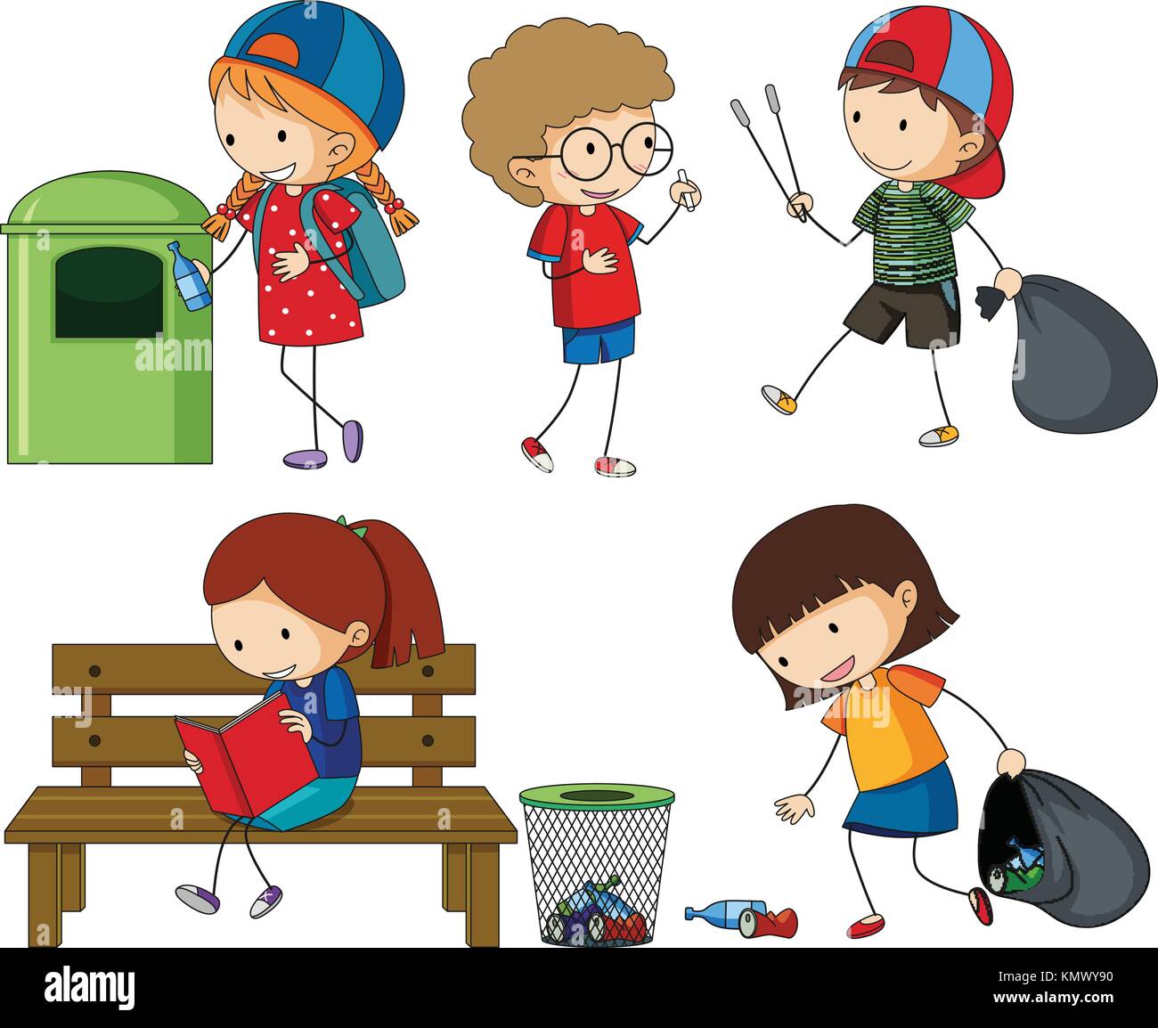 Kids Cleaning Up Clip Art