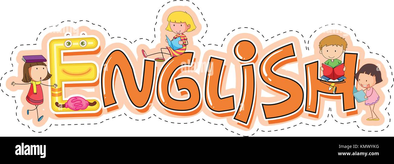 Word design for school subject english illustration Stock Vector Image ...