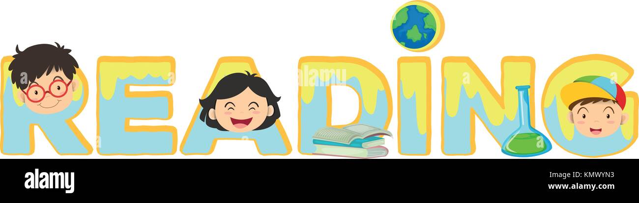 Word design for reading illustration Stock Vector Image & Art - Alamy